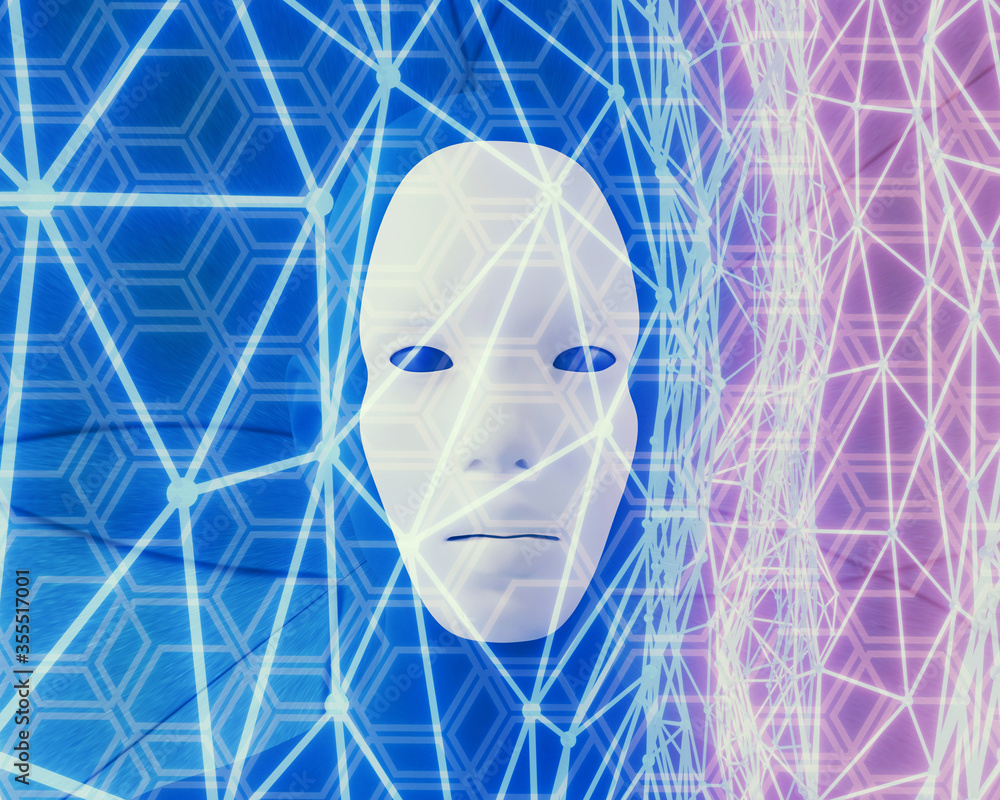 Robot face, futuristic background, hi-tech concept. Artificial ...