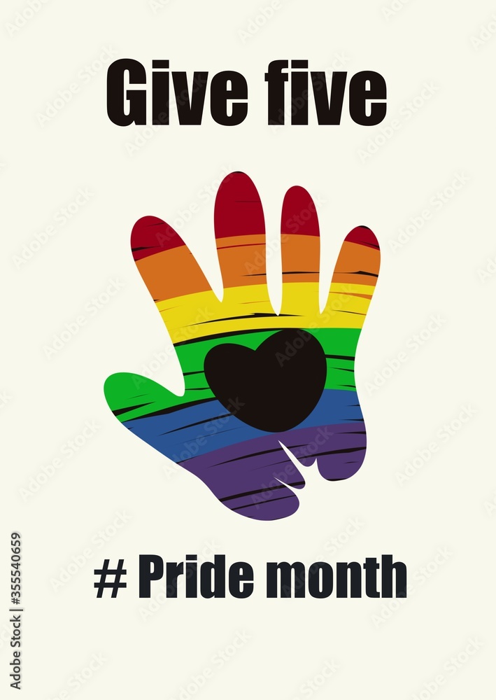 hand holding a symbol of peace, the Pride month Stock Illustration ...
