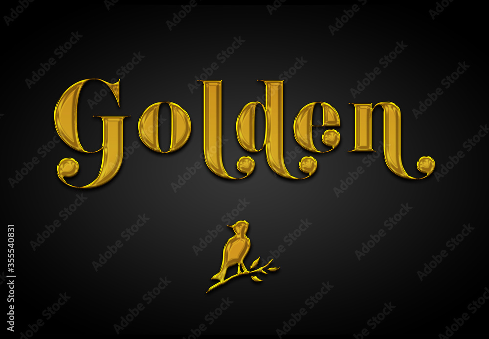 3D Liquid Gold Text Effect Mockup Stock Template | Adobe Stock