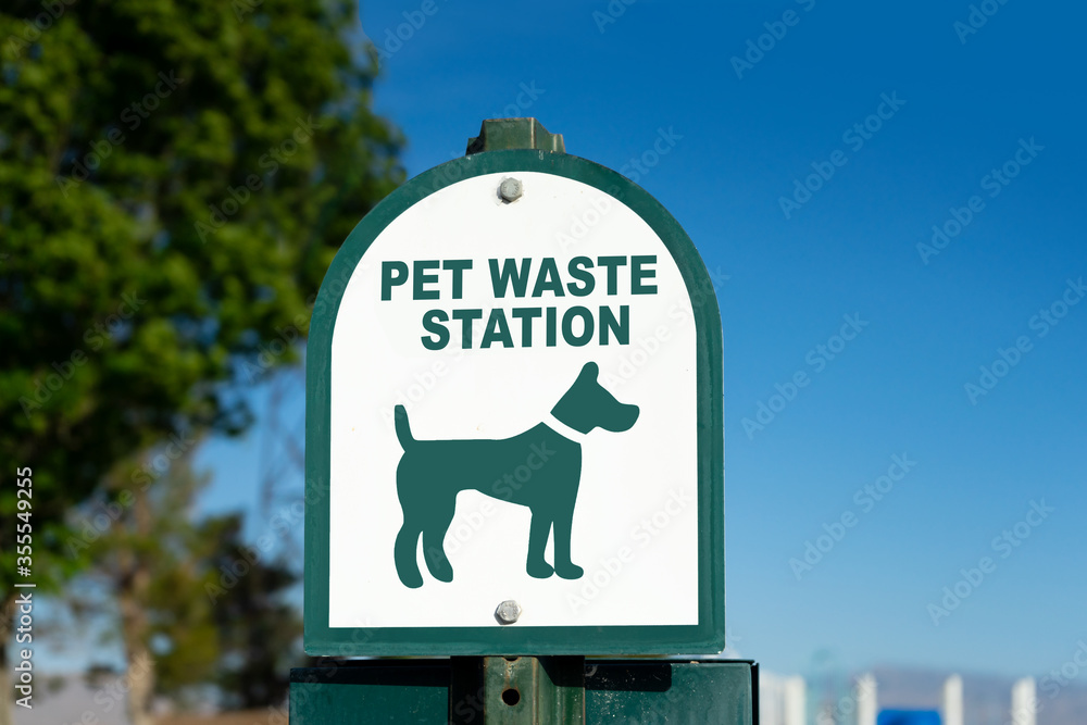 Pet Waste Station sign Stock Photo | Adobe Stock