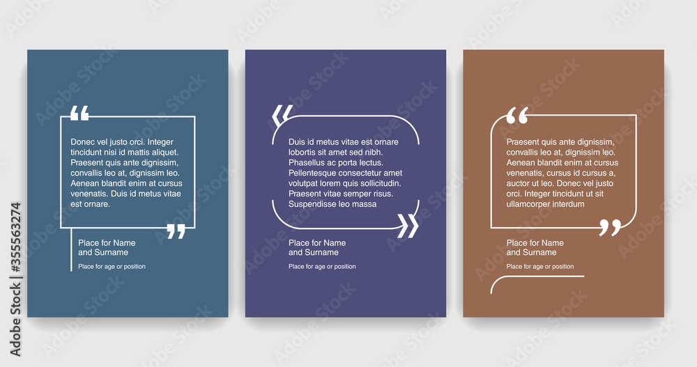 Quotes template set (3 variations) - wrame with creative quotation ...