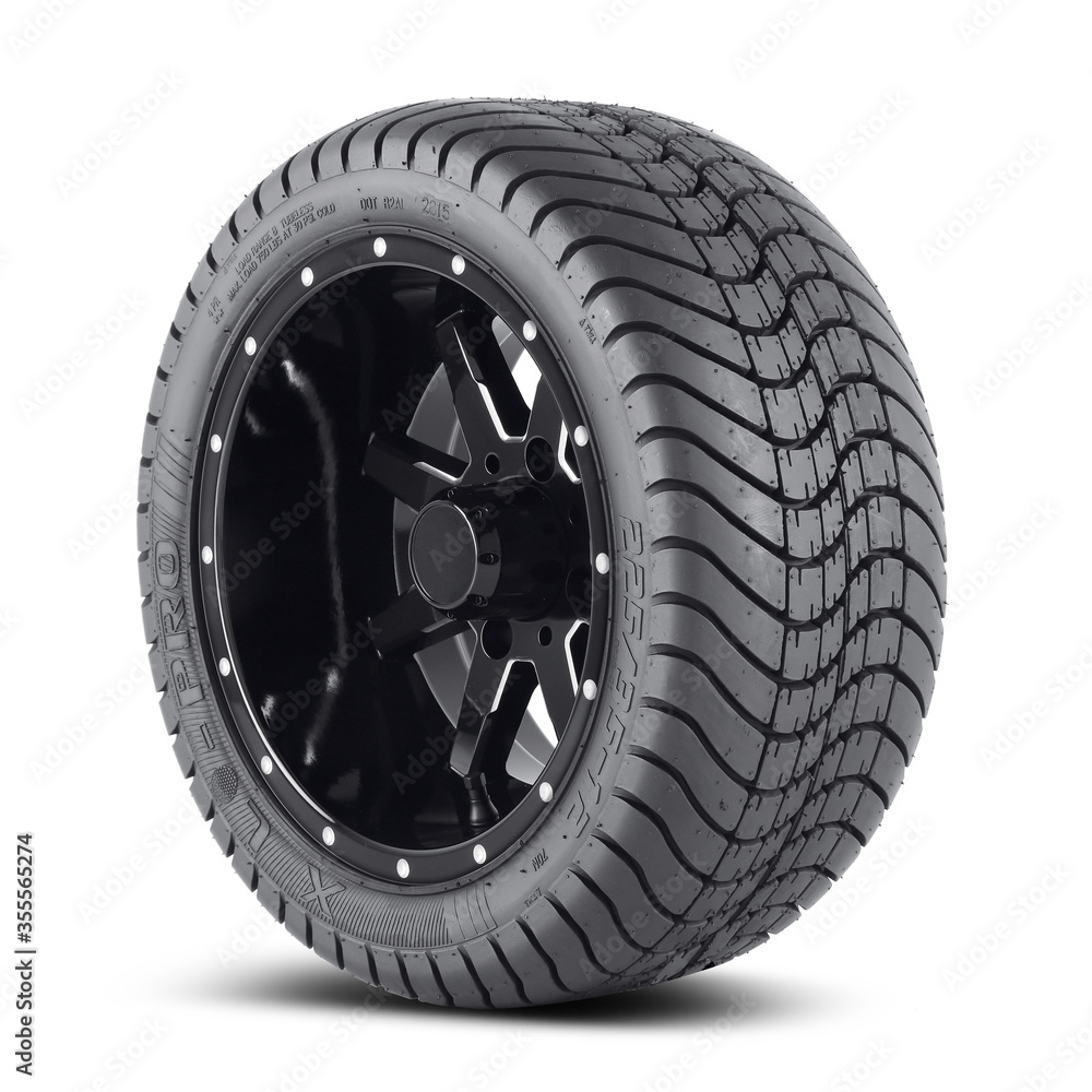 Car Wheel Isolated on a White Background. Car Tire. Semi-Trailer Truck ...