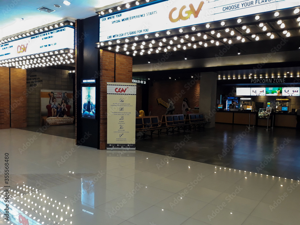 CGV cinema inside a shopping mall. CGV Cinemas is the second largest cinema chain in Indonesia ...