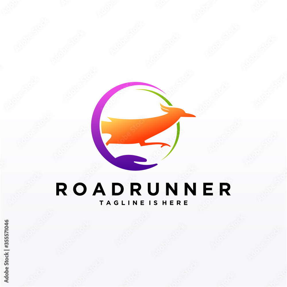 Roadrunner bird abstract minimal simple geometric logo design icon ...