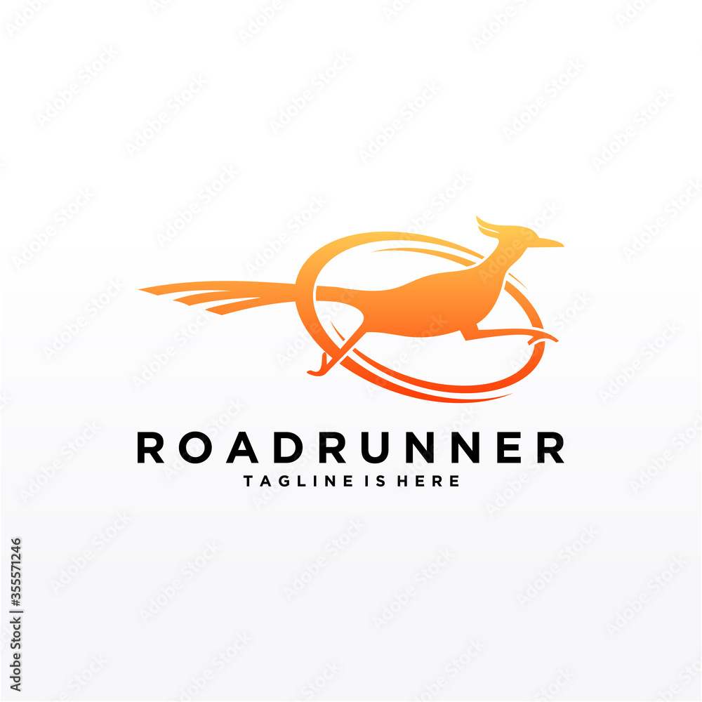 Roadrunner bird abstract minimal simple geometric logo design icon ...