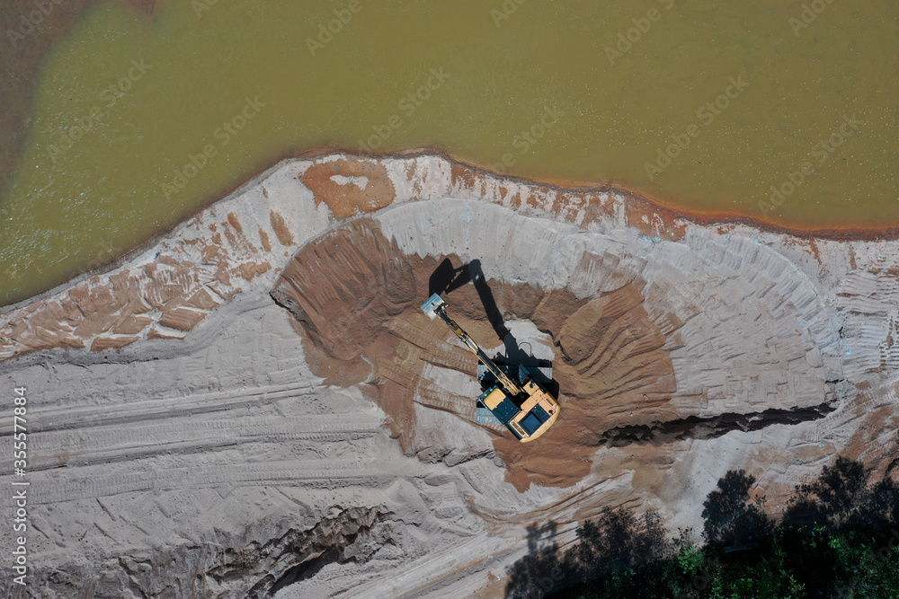 Construction project beside river, causing water pollution and ...