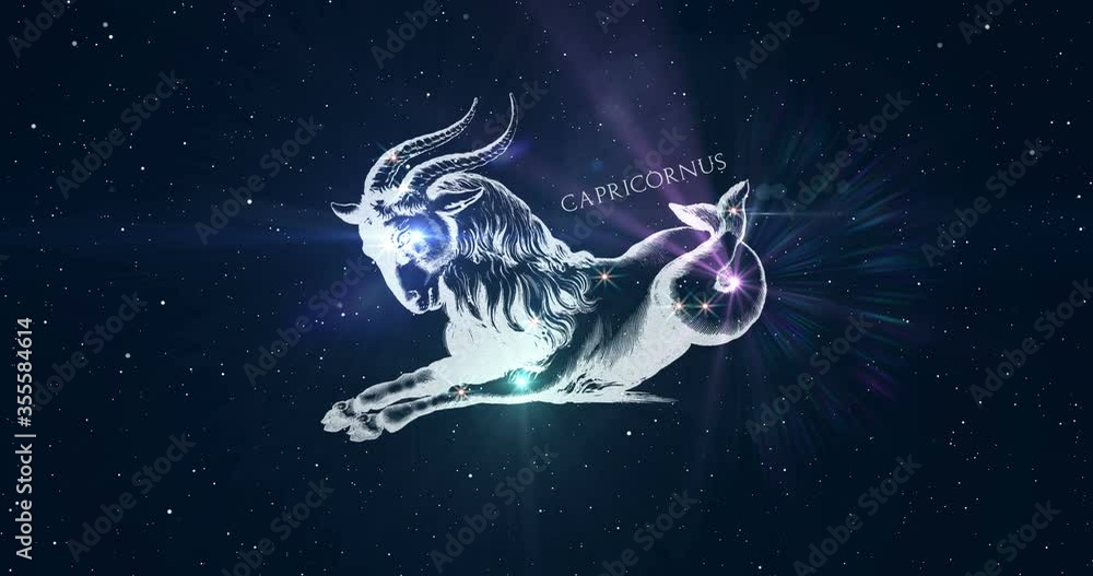Vídeo do Stock: Capricornus or Capricorn. The Goat Fish. Zodiac sign ...