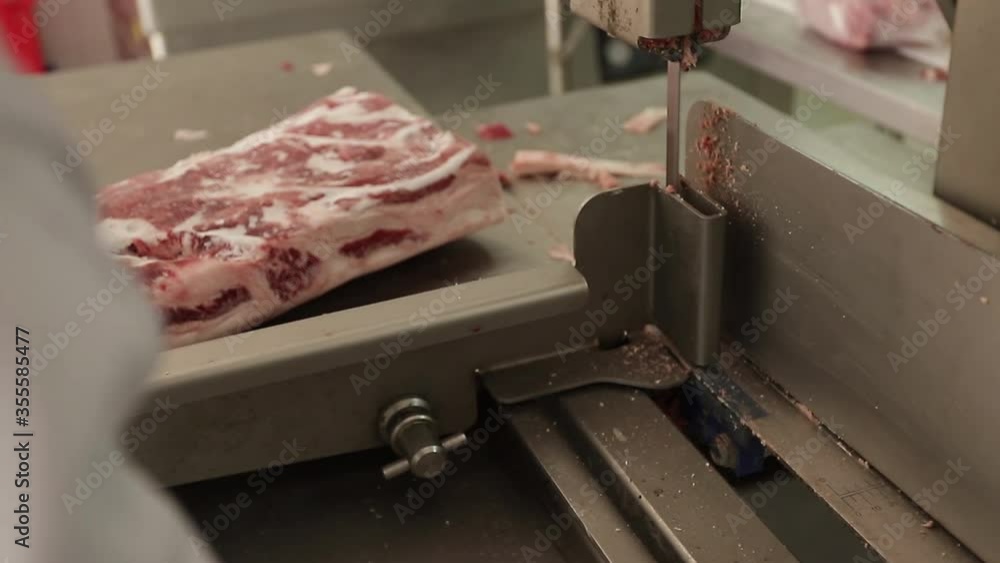 Dissection of beef or pork. Butchers Bone Tossing In the food industry ...