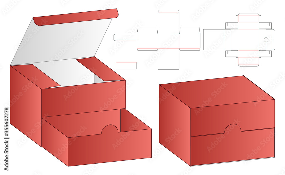 Box packaging die cut template design. 3d mock-up เวกเตอร์สต็อก | Adobe ...