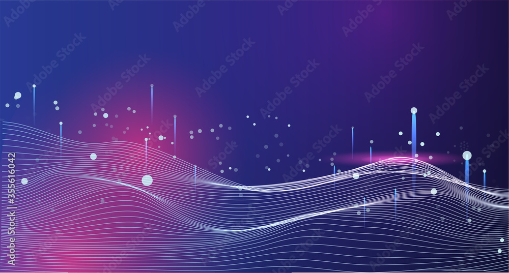 abstract background vector.Purple technology background. Line connect ...