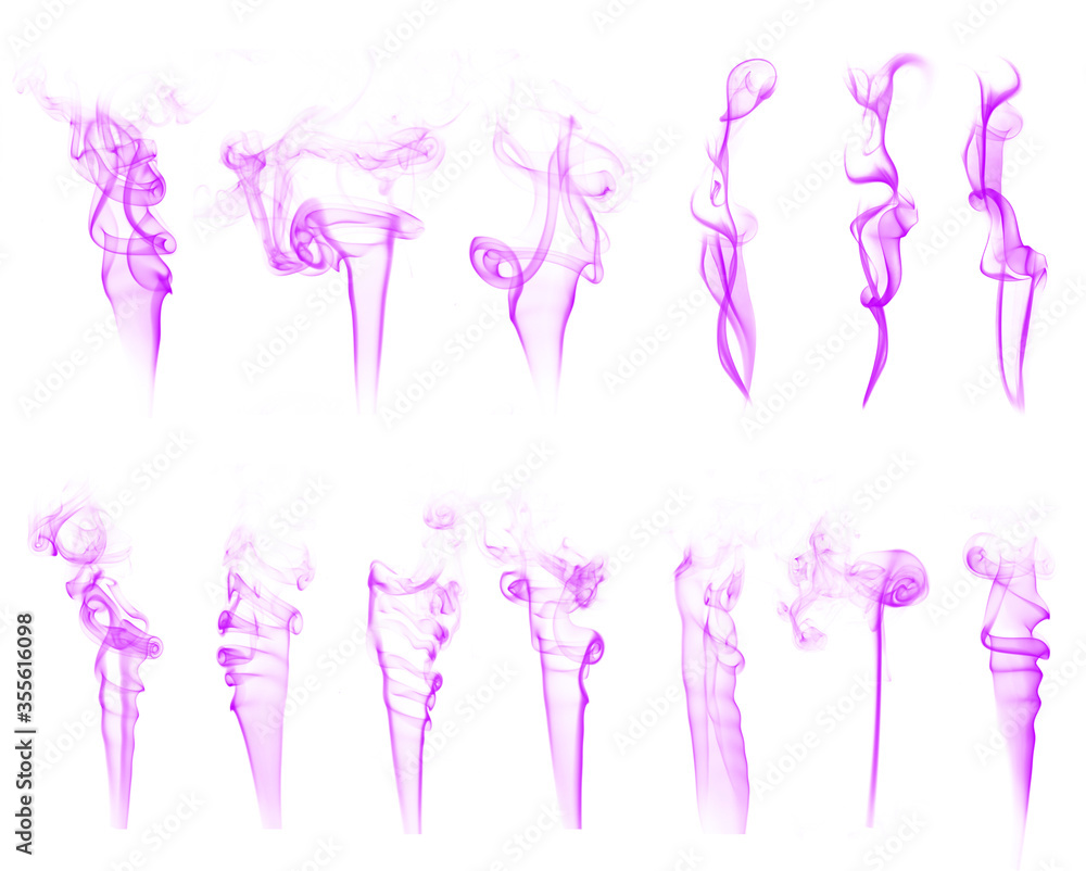 Beautiful big set of 13 curve smoke brushes Stock Vector | Adobe Stock