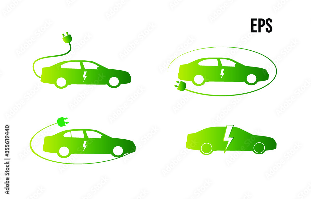 green drive symbol, electric car concept, icon vector illustration ...