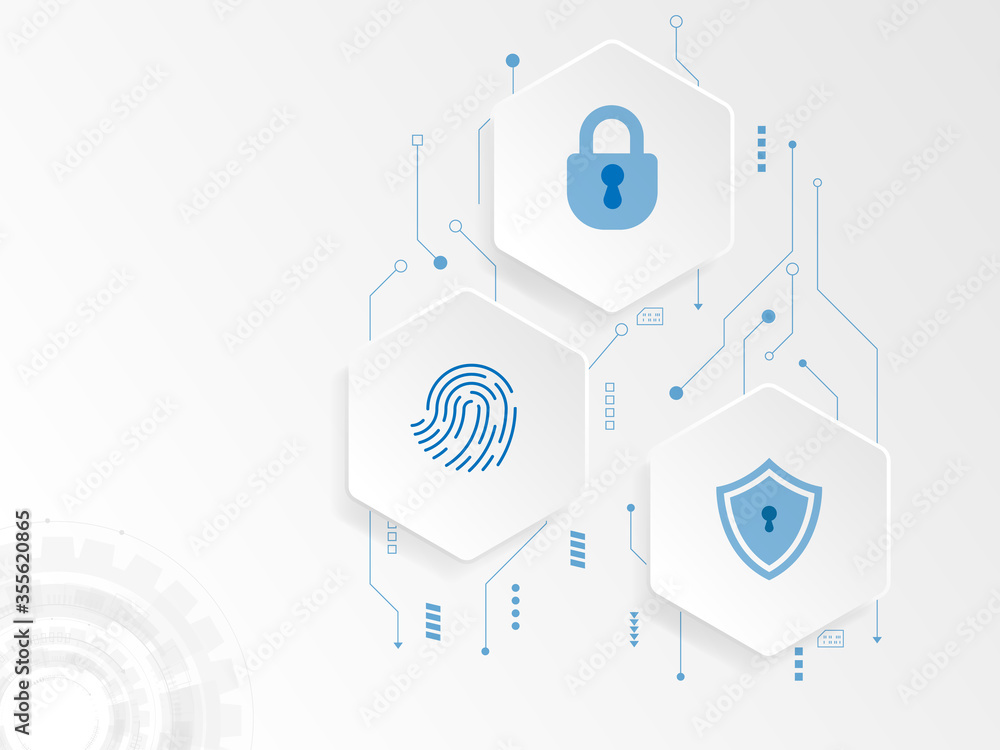 abstract hexagon technology background cyber security concept Stock ...