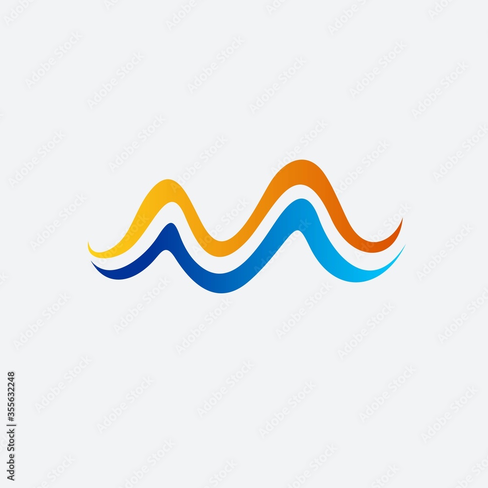 letter m wave logo design Stock-Vektorgrafik | Adobe Stock