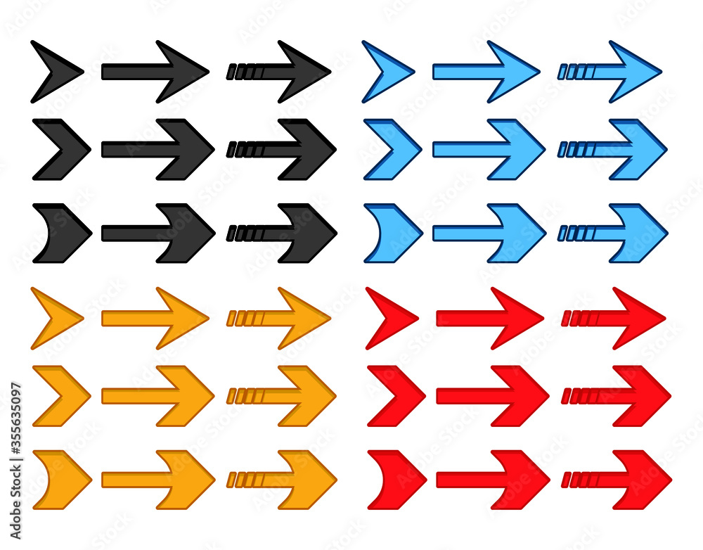 Geometry arrow vector illustration. Big collection of arrow clip art ...