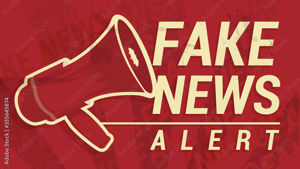 Fake News Alert, Editable Template. Megaphone And Beige Text On Red ...