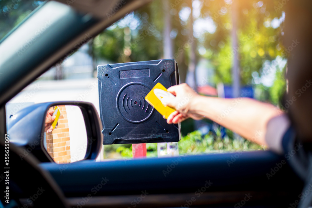 Selective focus to RFID reader with blur driver use key card to open ...