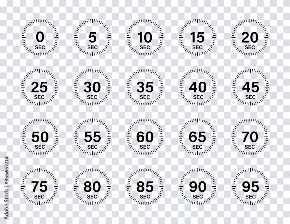 Timer chronometer countdown set. Vector isolated collection digital ...