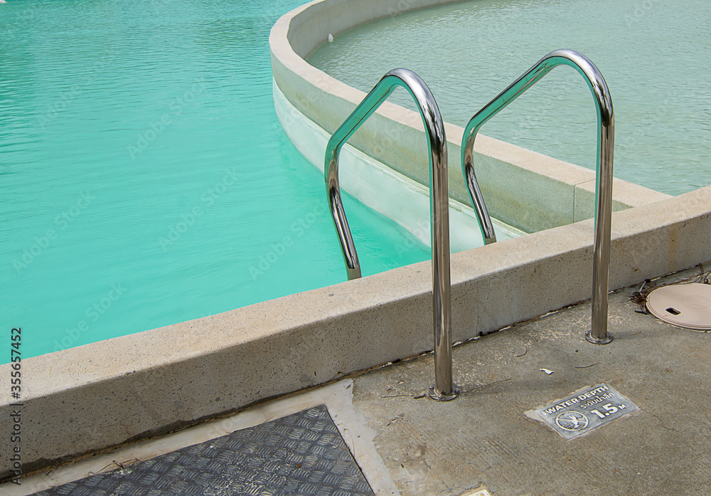 Stainless steel Stairs down to the pool,Pool handrails side of swimming ...