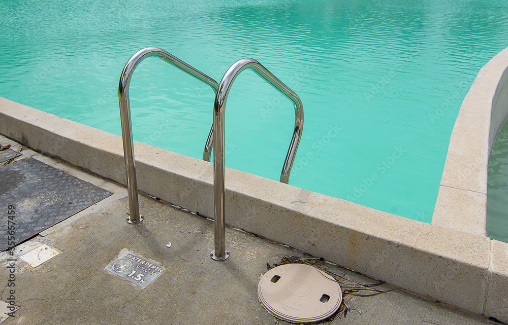 Stainless steel Stairs down to the pool,Pool handrails side of swimming ...