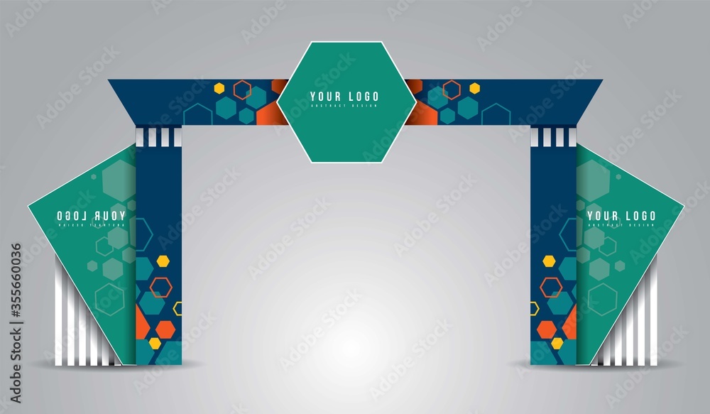 exhibition stand Gate entrance vector with for mock up event display ...