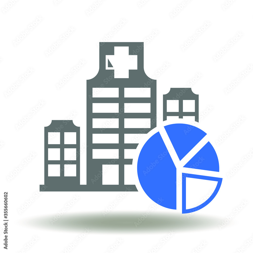 Hospital Diagram Icon Vector. Medical Data Statistics Analytics Logo ...