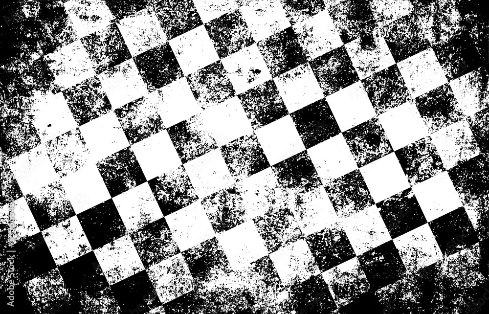 Checkered grunge pattern. Peeling paint black white shabby wall ...