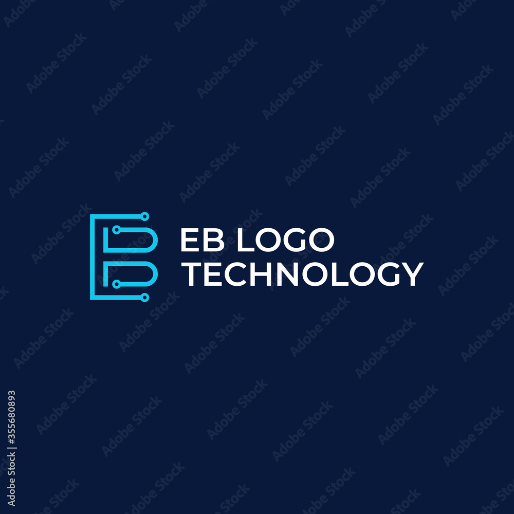 EB tech logo vector with initials modern simple designs Stock Vector ...