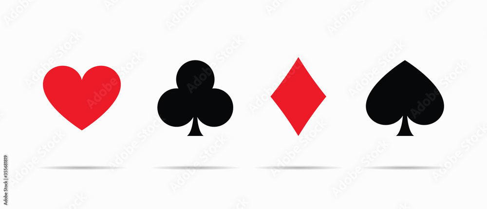 Set of vector playing card symbols isolated on white background. Vector ...