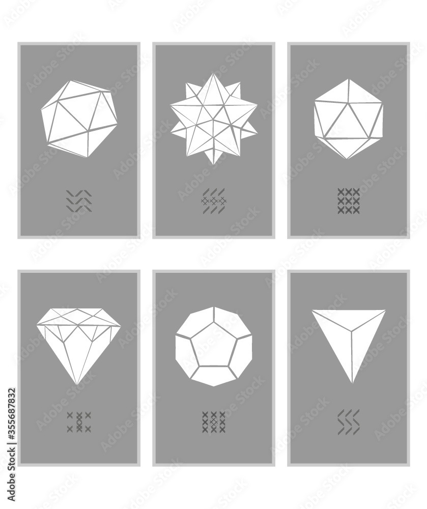 Six templates of cards with geometric shapes Stock Vector | Adobe Stock