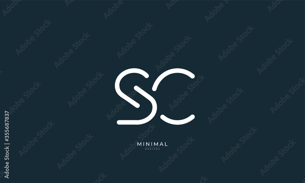 Alphabet letters icon logo SC Stock Vector | Adobe Stock