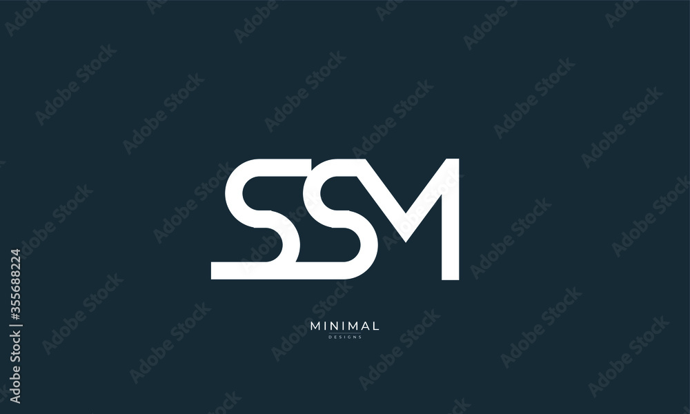 Alphabet letters icon logo SSM Stock Vector | Adobe Stock