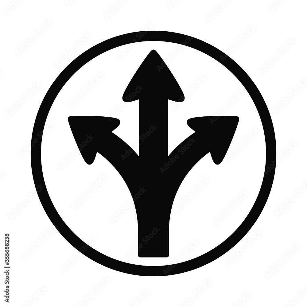 turn left or right or go straight sign, turn left or right signal ...