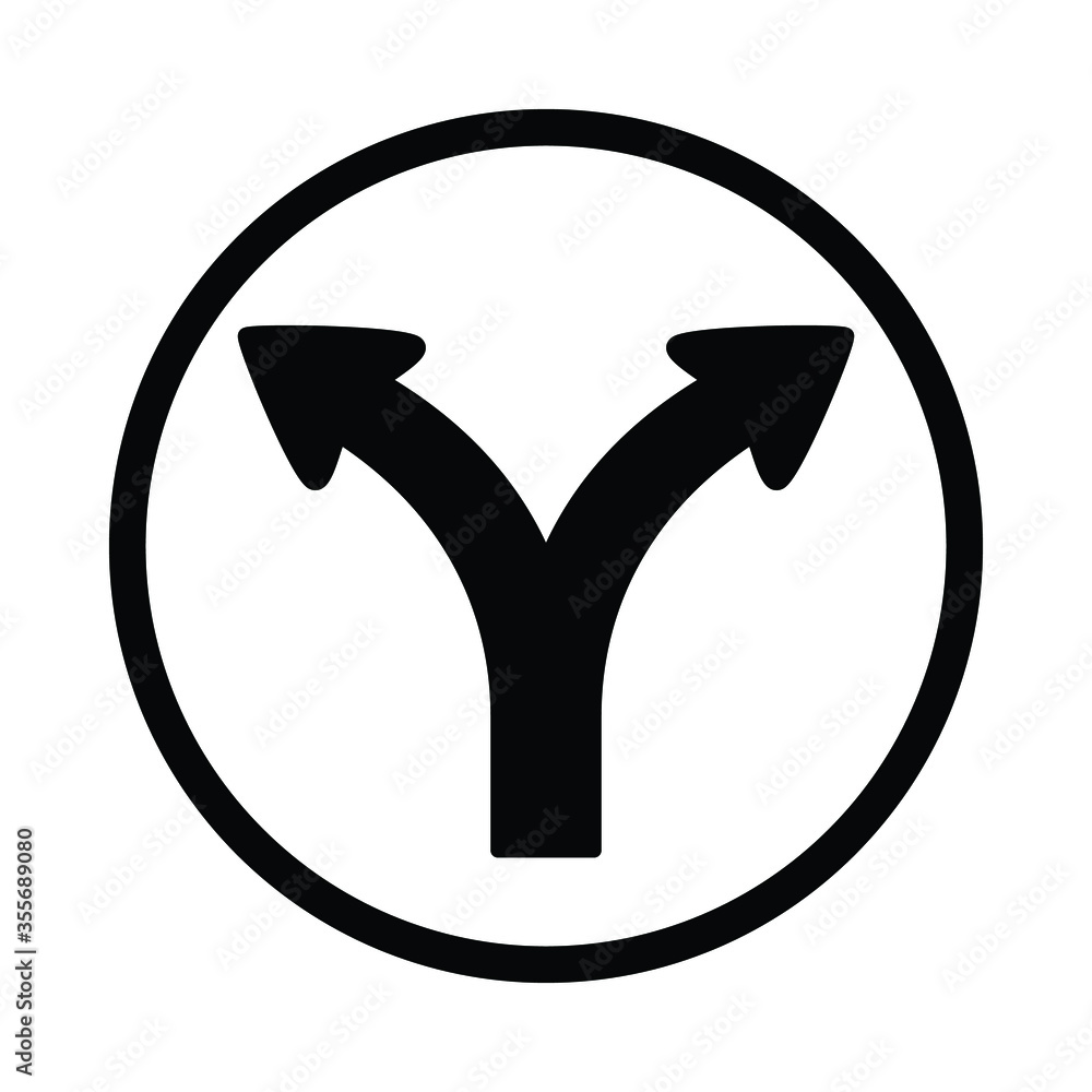 turn left or right or go straight sign, turn left or right signal ...