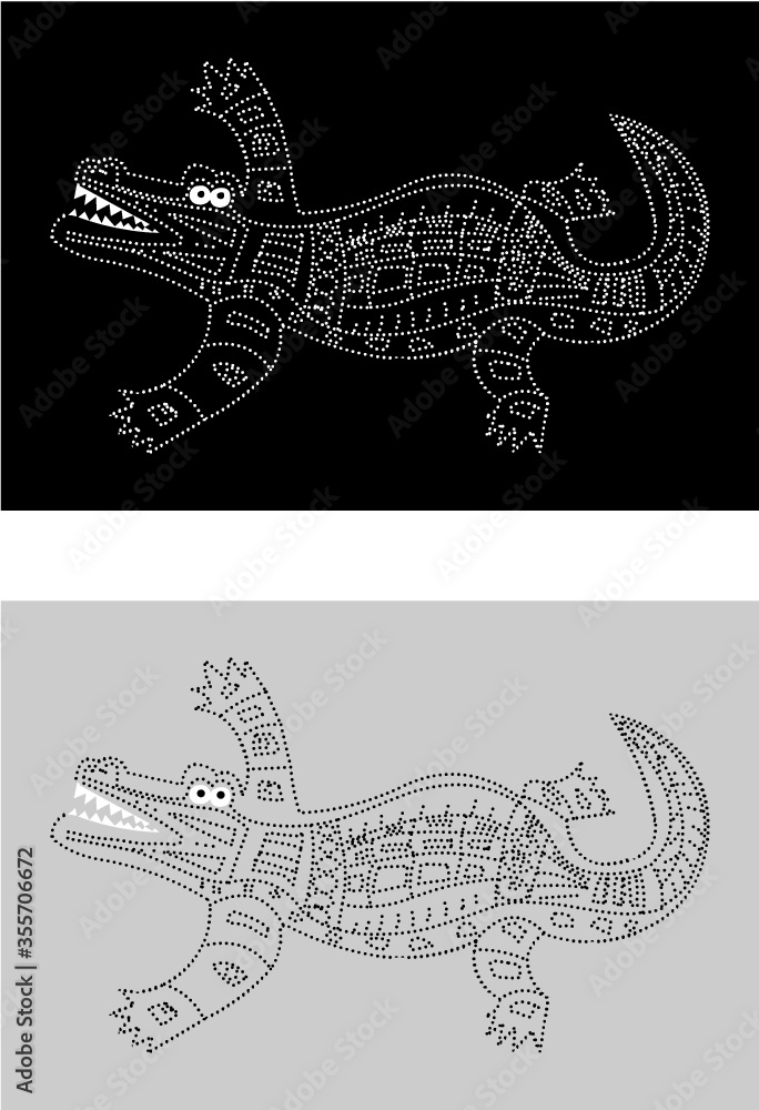 Stylized Vector Illustration of Crocodile Stock Vector | Adobe Stock
