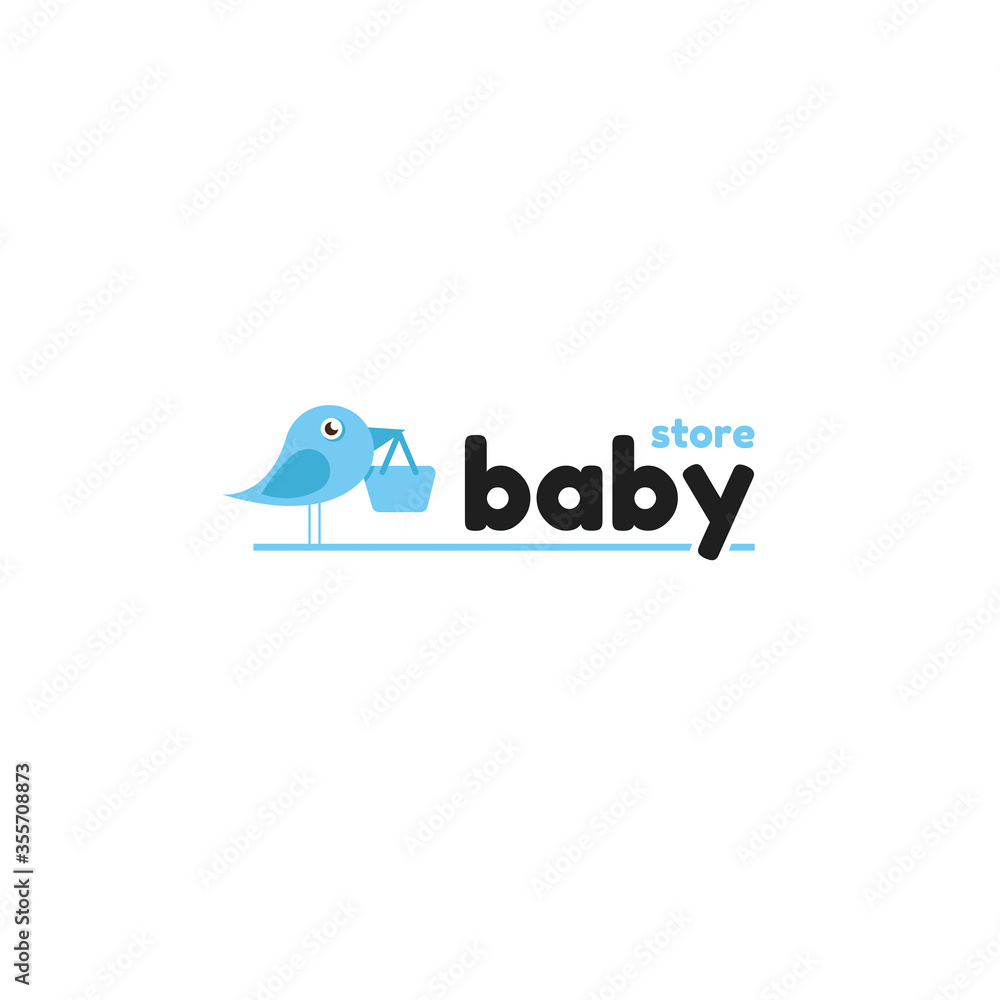 Kids store logo design on a white background. Logo for posters, banners ...
