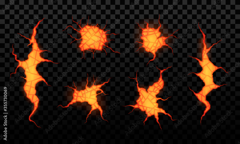 Volcanic crack lava. Stock Vector | Adobe Stock