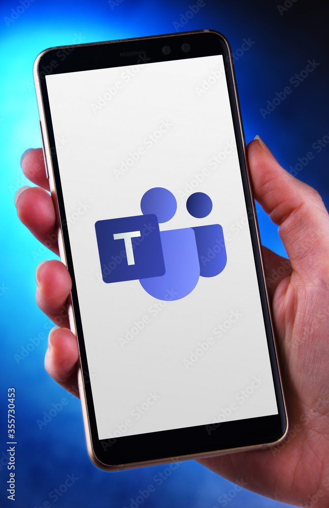 Hand holding smartphone displaying logo of Microsoft Teams Stock Photo ...
