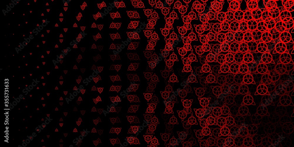 Dark Red vector background with occult symbols. Stock Vector | Adobe Stock