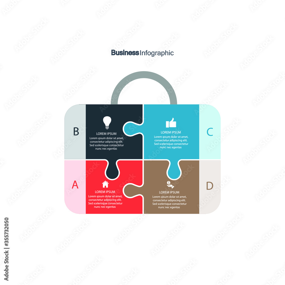 Infographic vector, graph. presentation. Business concepts, parts ...