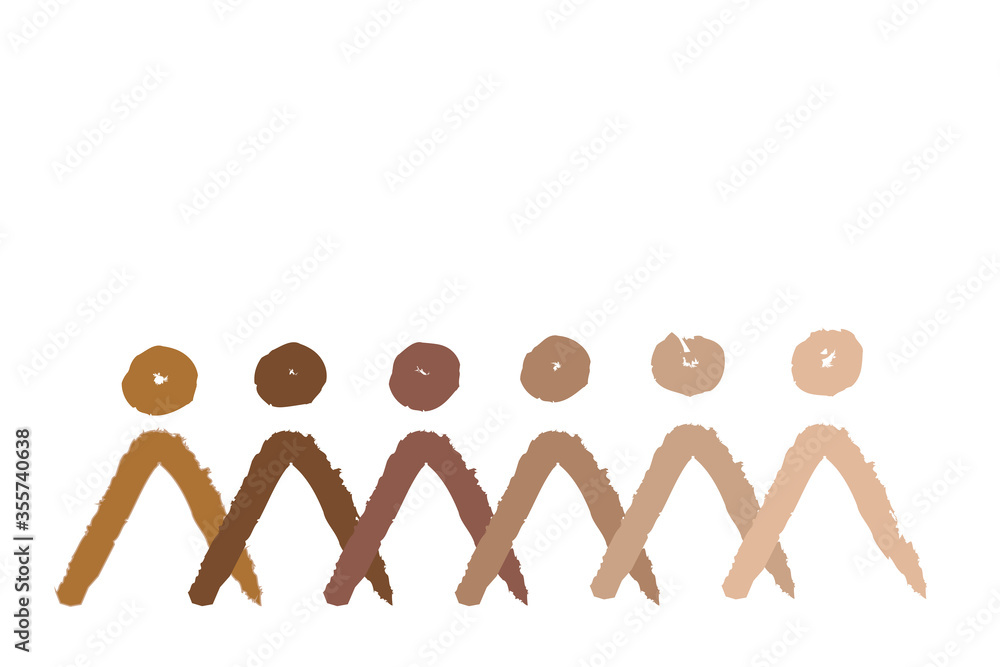Different races people protest, interracial community unity. Modern ...