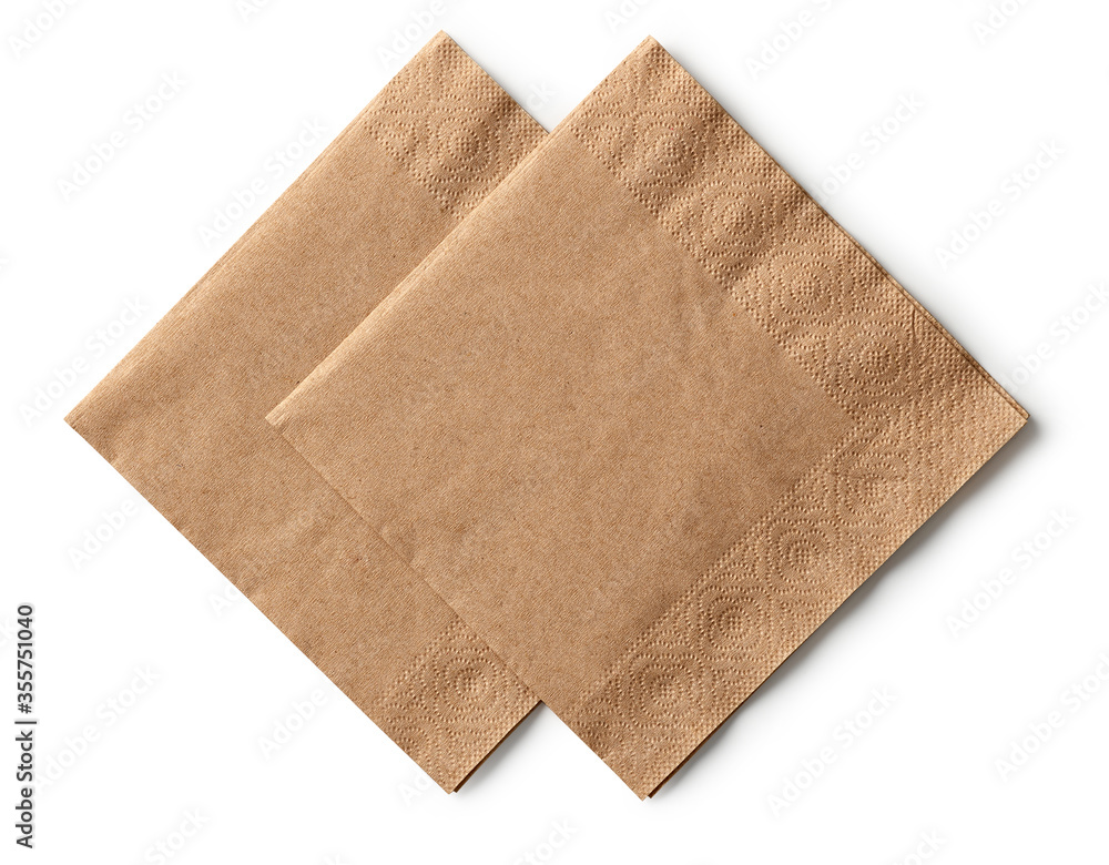 two brown paper napkins Stock Photo | Adobe Stock