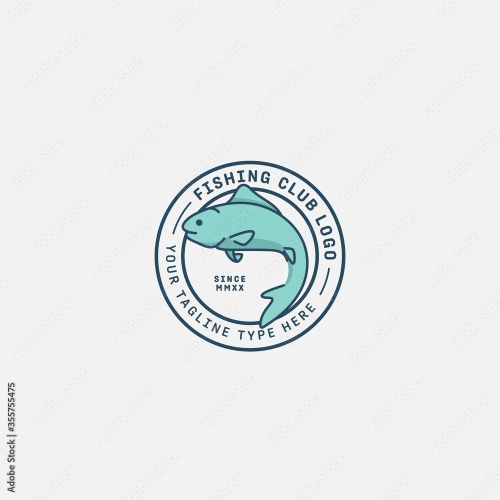 fish logo vector illustration, fish market logo, fish guard logo, fish ...