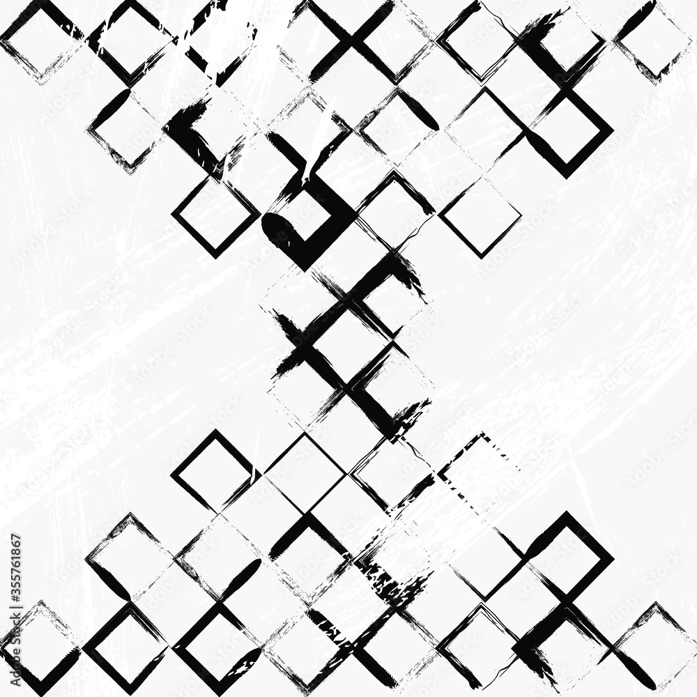Retro Square Pattern In Grunge Design Brush Vector Drawn And Combining retro-square-pattern-in-grunge-design-brush-vector-drawn-and-combining