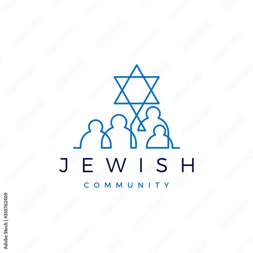 jewish community people family logo vector icon illustration Stock ...