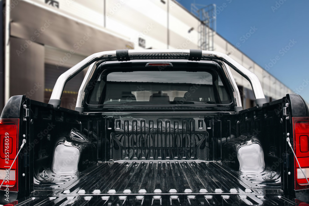 Pickup car with open trunk door Stock Photo | Adobe Stock