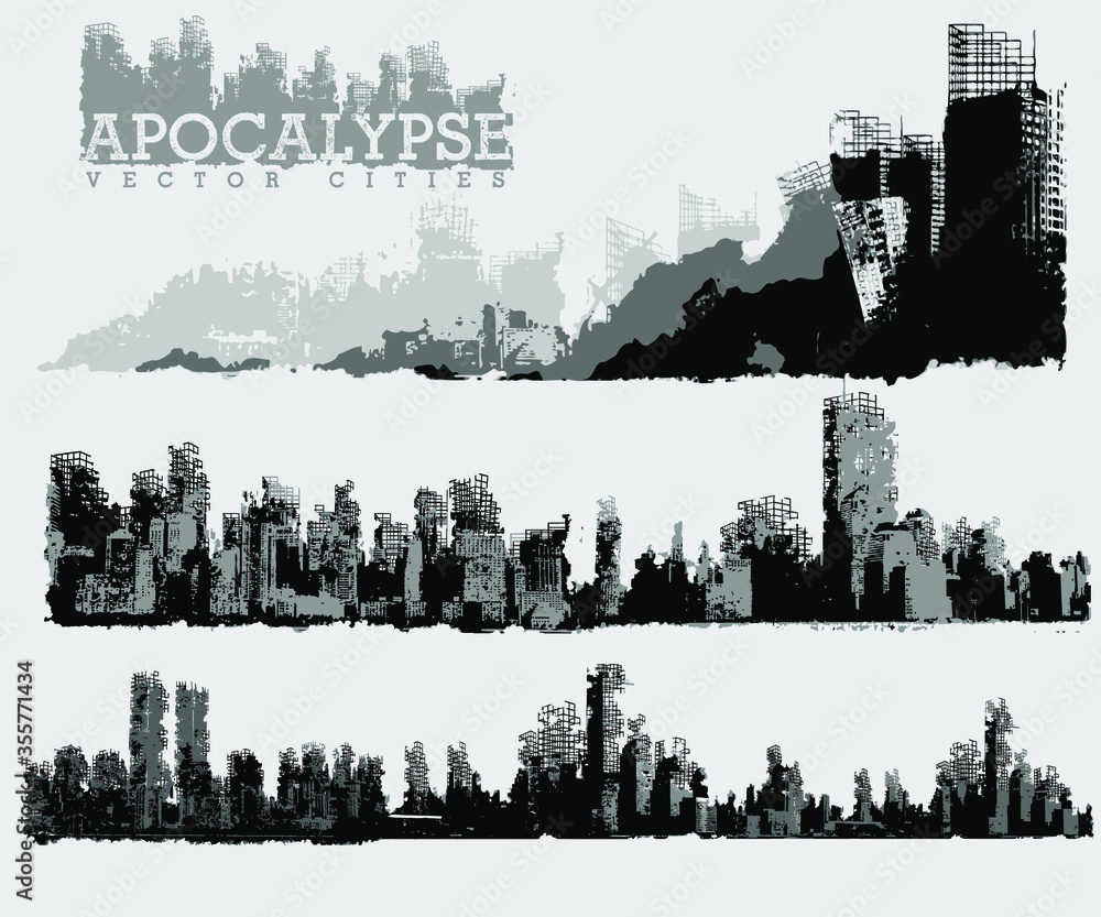 Apocalypse vector cities illustration Stock Vector | Adobe Stock