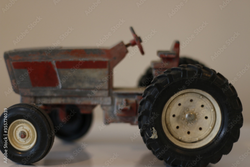 Scale model of traditional Farm Tractor Stock Photo | Adobe Stock