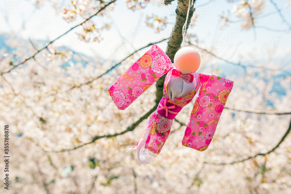 Teru Teru Bozu. Japanese Rain Doll hanging on Sakura tree to pray for ...