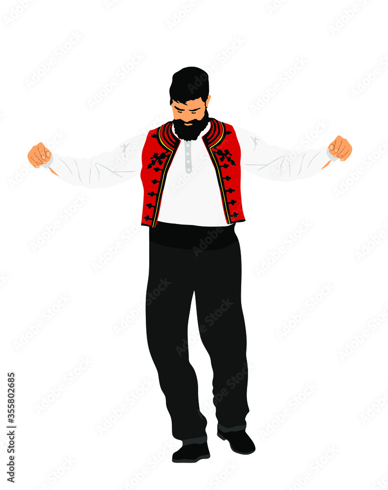 Dancer man play hasapiko vector illustration isolated on white ...